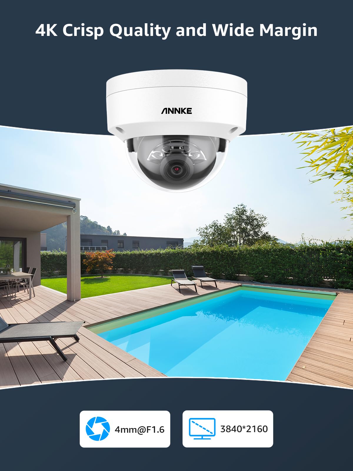 ANNKE 4K PoE Security Camera System with Audio, 12MP H.265+ NVR with 2TB HDD, 4x8MP Ultra HD IP Dome Cam, AI Smart Detection, 100ft Night Vision, IP67 Waterproof&IK08 VandalProof, Remote Access