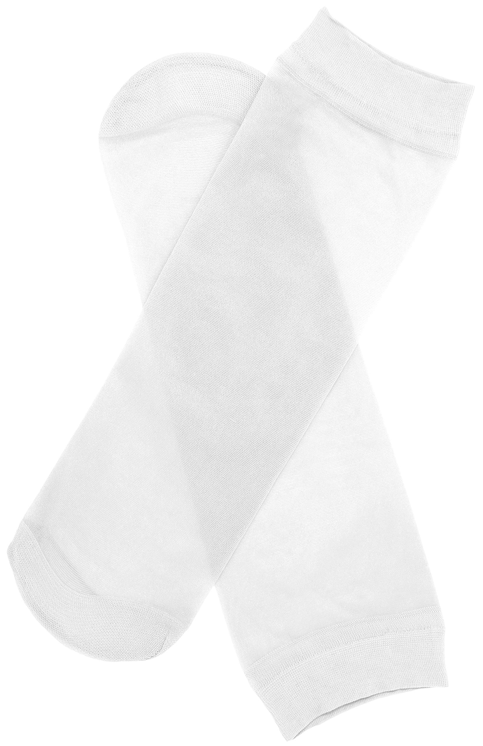 10 Pairs Women's Soft Ankle High Sheer Socks Hosiery (10Pairs White)