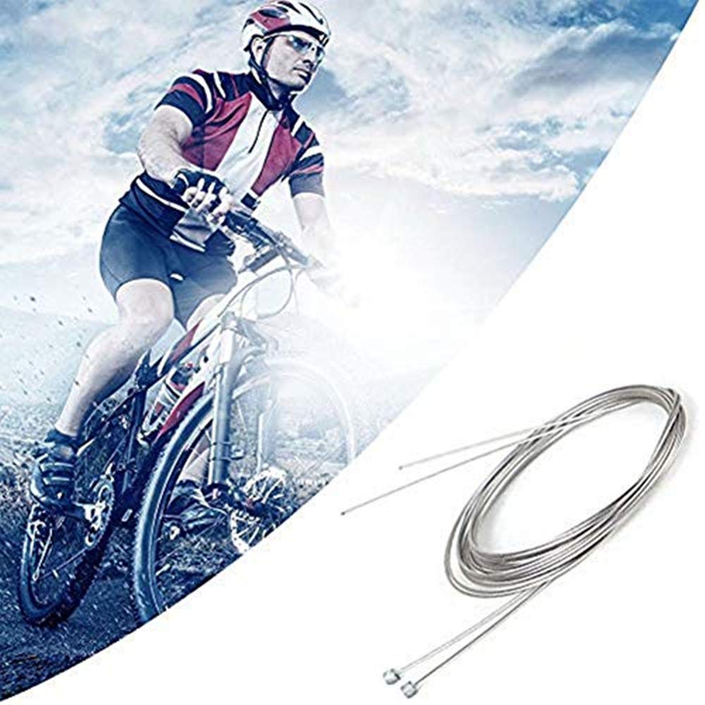 10 Pcs Stainless Steel Shifter Cable Bike Derailleur Cable Shifter Cables, 2M Length Replaceable Derailleur Cables Stainless Steel MTB Shifter Cable Set