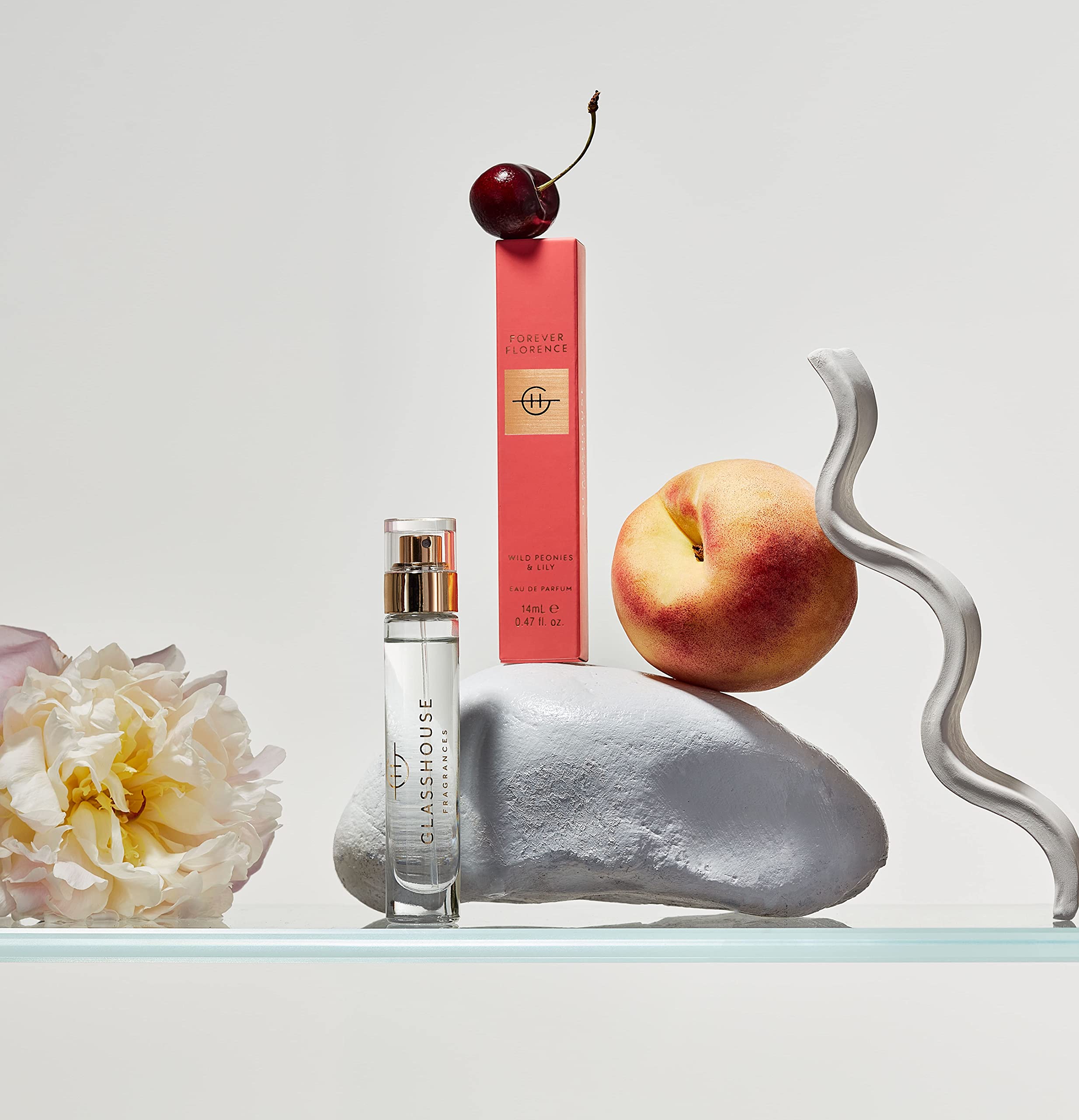 Glasshouse Fragrances Forever Florence Eau De Parfum, Intense & Long Lasting Perfume, Wild Peonies & Lily Scent, Travel Size Spray, 0.64 Fl Oz (14mL)