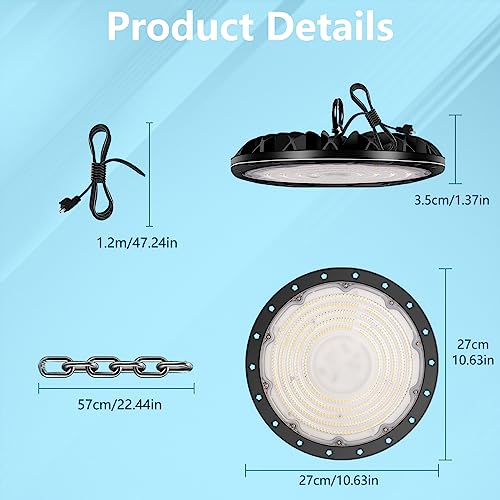 20 Pack 200W UFO LED High Bay Light, 20000LM Non-Dim High Bay LED Shop Light, 6000K Commercial Lights, IP65 Waterproof Industrial Bay Lighting for Shop/Garage/Warehouse/Workshop/Factory/Barn