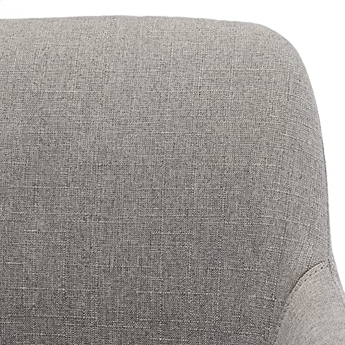 Amazon Basics Upholstered Home Office 360 Degree Swivel Rolling Desk Chair with Arms and Adjustable-Height - Light Gray, 25"D x 23.25"W x 36.25"H