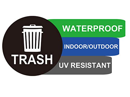 4"x4" Recycle Sticker Sign Trash Can Decal - 12 Recycling Trash Bin Labels Waterproof Organize & Coordinate Garbage Waste from Recycling (Recycle Trash, 4 inch)