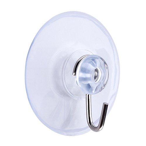 20 Pack Clear Plastic Strong Suction Cup with Removable Hook (7/8" (22.22mm) Diameter)
