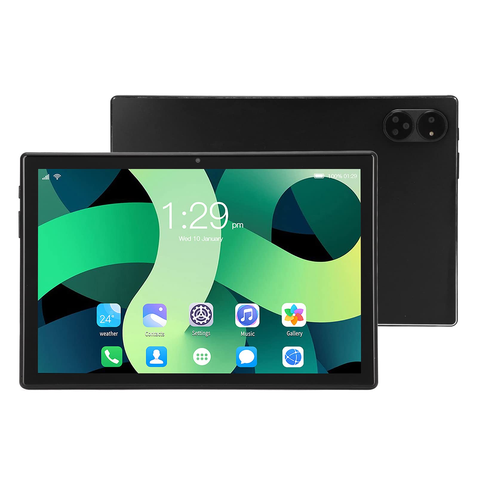 10.1 Inch Tablet, Dual Card Slot 6GB RAM 128GB ROM Black Tablet PC 8000mAh for Android 12.0 (US Plug)