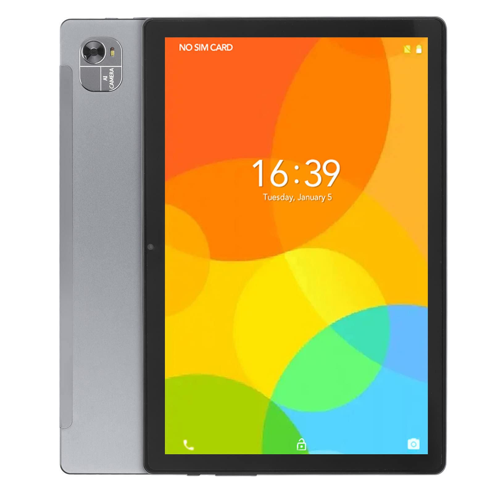 10.1 Inch Phone Call Tablet for Android 11.0, 8GB 128GB Octa Core Touch Screen Gaming Tablet, BT5.0 5G WiFi Business Cellphone Tablet, for Learning, Working, Office, US Plug (Gray)