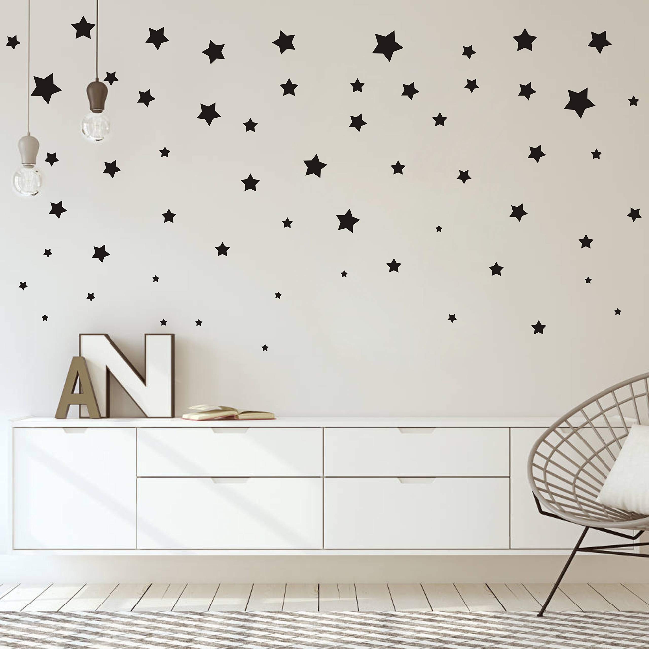 190 Pices Star Wall Decals, Matte Vinyl, Easy to Use, Removable for Kids' Bedroom, Home Decor Wall Stickers Y17 (Ice Blue, Matte Gold)