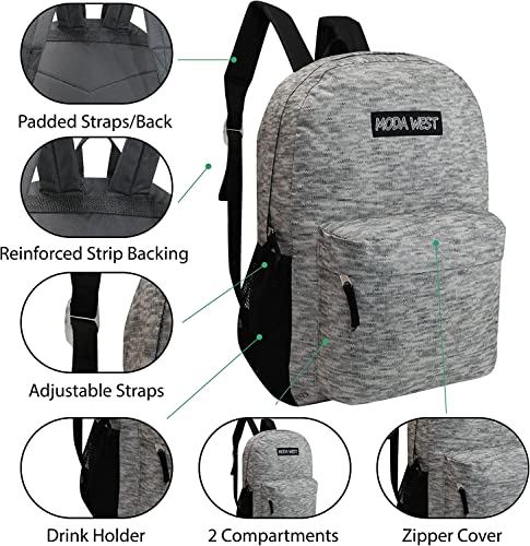 12-Pack 17β Sport Backpacks with 50 Piece School Supplies Kits β Bulk Bundle Essential for Elementary, Middle, and High School Students, 12 Assorted Styles