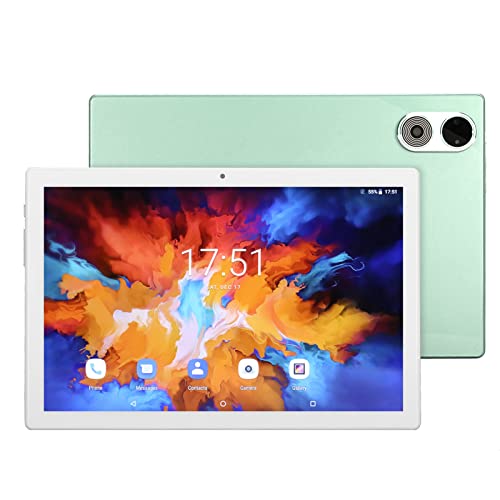 10.1 Inch Tablet, 4G LTE Phone Tablet Octa Core 512GB Expandable 8GB RAM 128GB ROM US Plug 100β240V HiFi Speakers for Office for Work (Green)