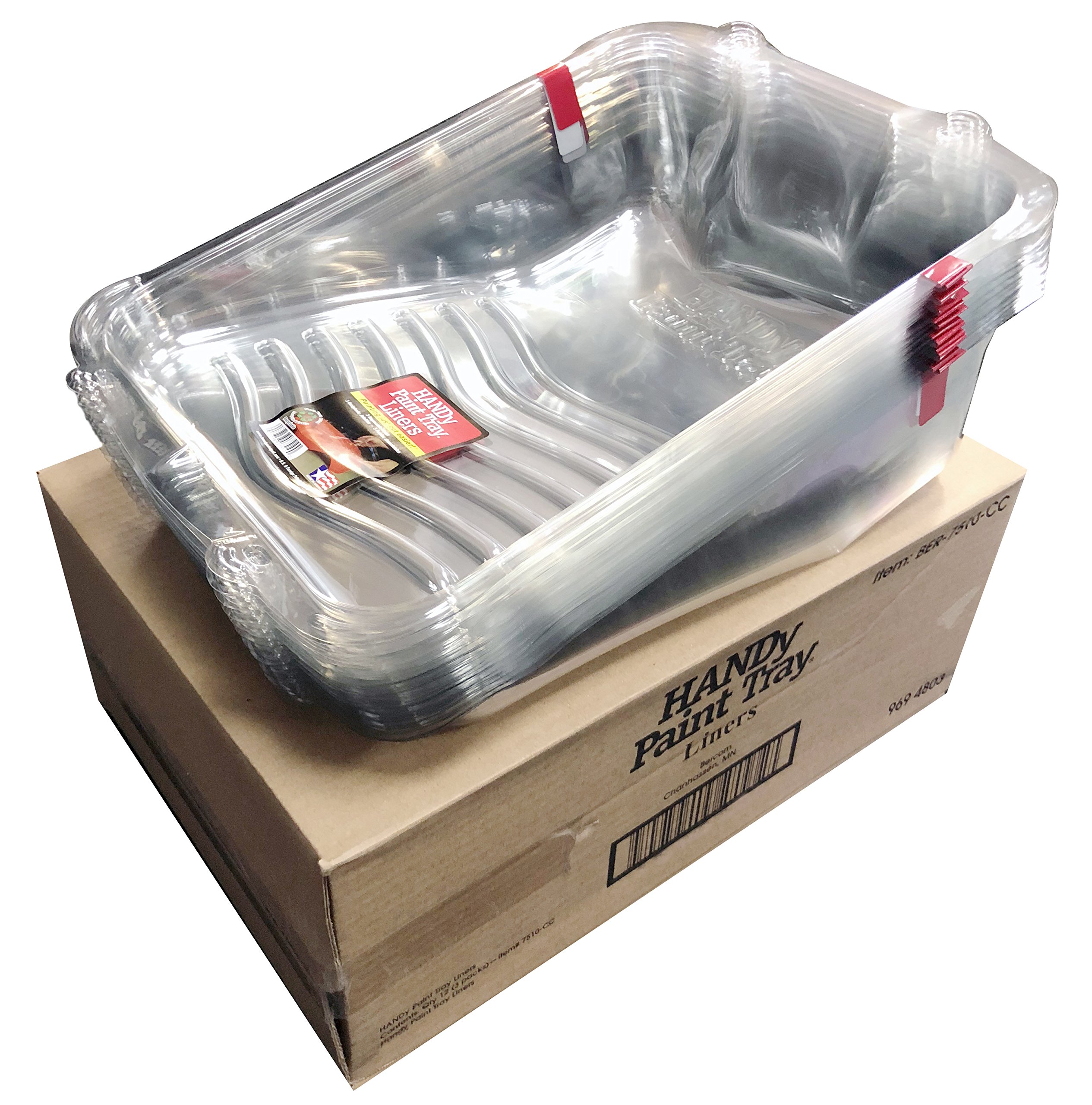 12-Pack of 1 Gal Bercom 7510-CC Clear Handy Disposable Deep Well Paint Tray Liner, 3-Pack