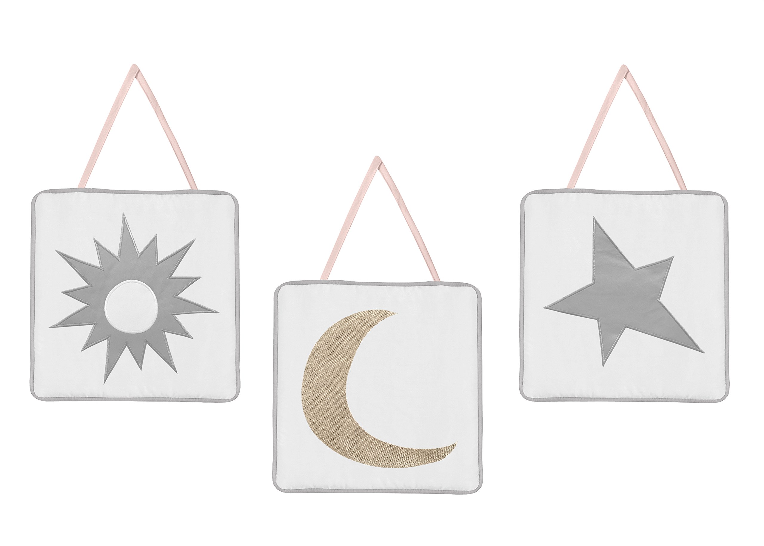 11 pc. Blush Pink, Gold, Grey and White Star and Moon Celestial Baby Girl Crib Bedding Set by Sweet Jojo Designs