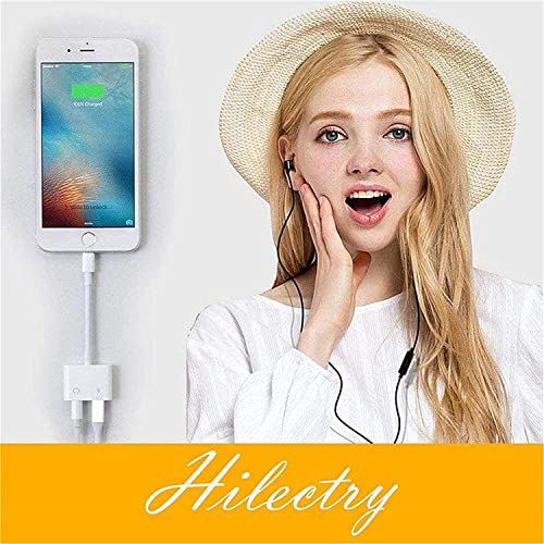 2 Pack Headphone Adapter for iPhone [Apple MFi Certified], 2 in 1 Lightning to 3.5mm AUX Audio + Charger Splitter Dongle for iPhone Accessories Compatible with iPhone 13/12/11/XR/X/8/7