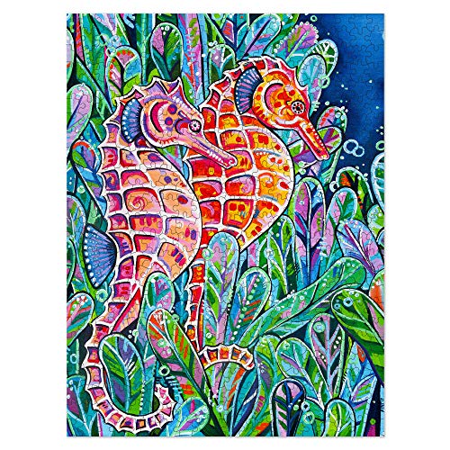 Americanflat 500 Piece Jigsaw Puzzle, 18x24 Inches, Seahorses Art by Eve Izzett
