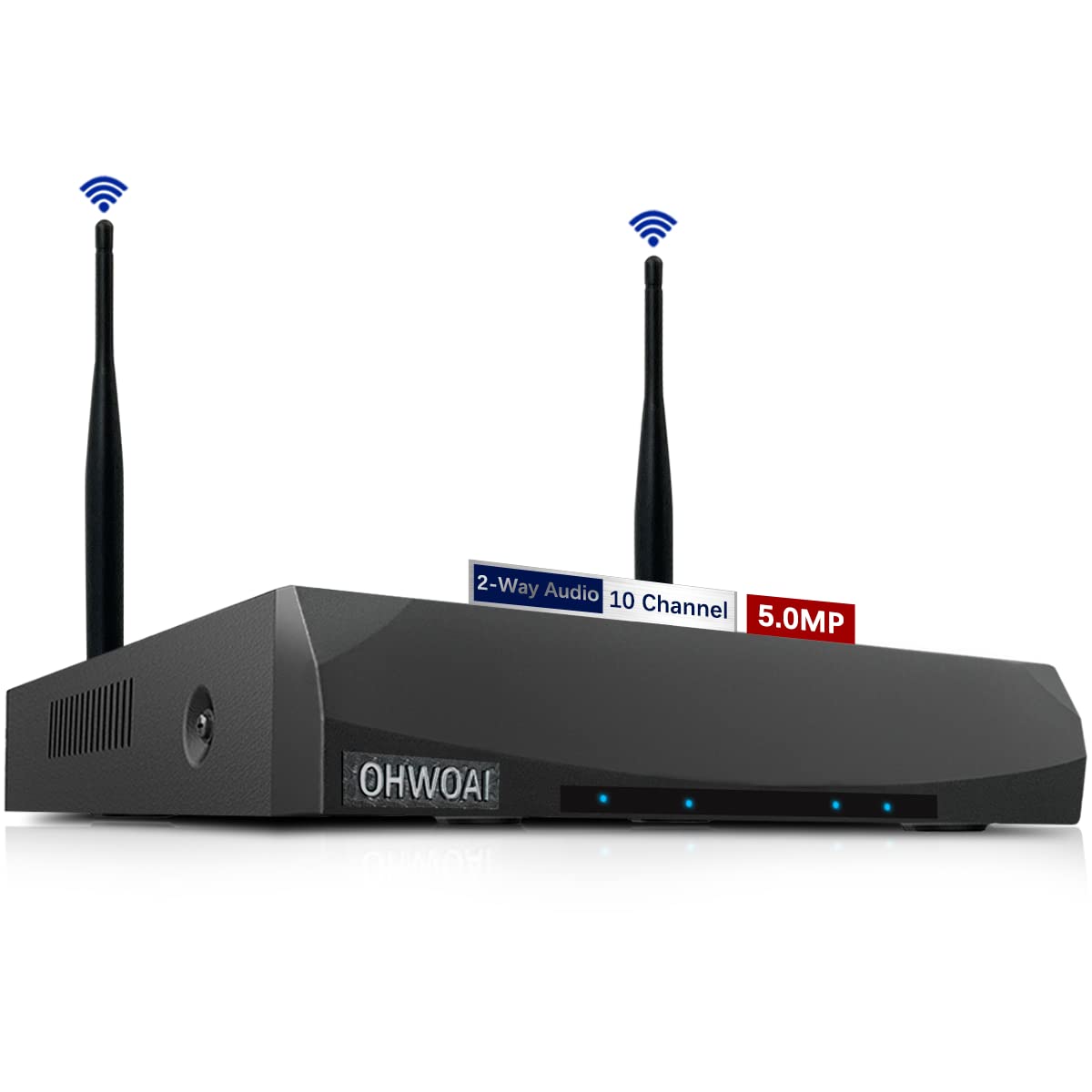 10-Channel NVR Recorder for Home Security Camera System, 3K 5.0MP 1536P Network Video Recorder, NVR Recorders with Built in WiFi Recorder, Wireless NVR Surveillance, NO Hard Drive
