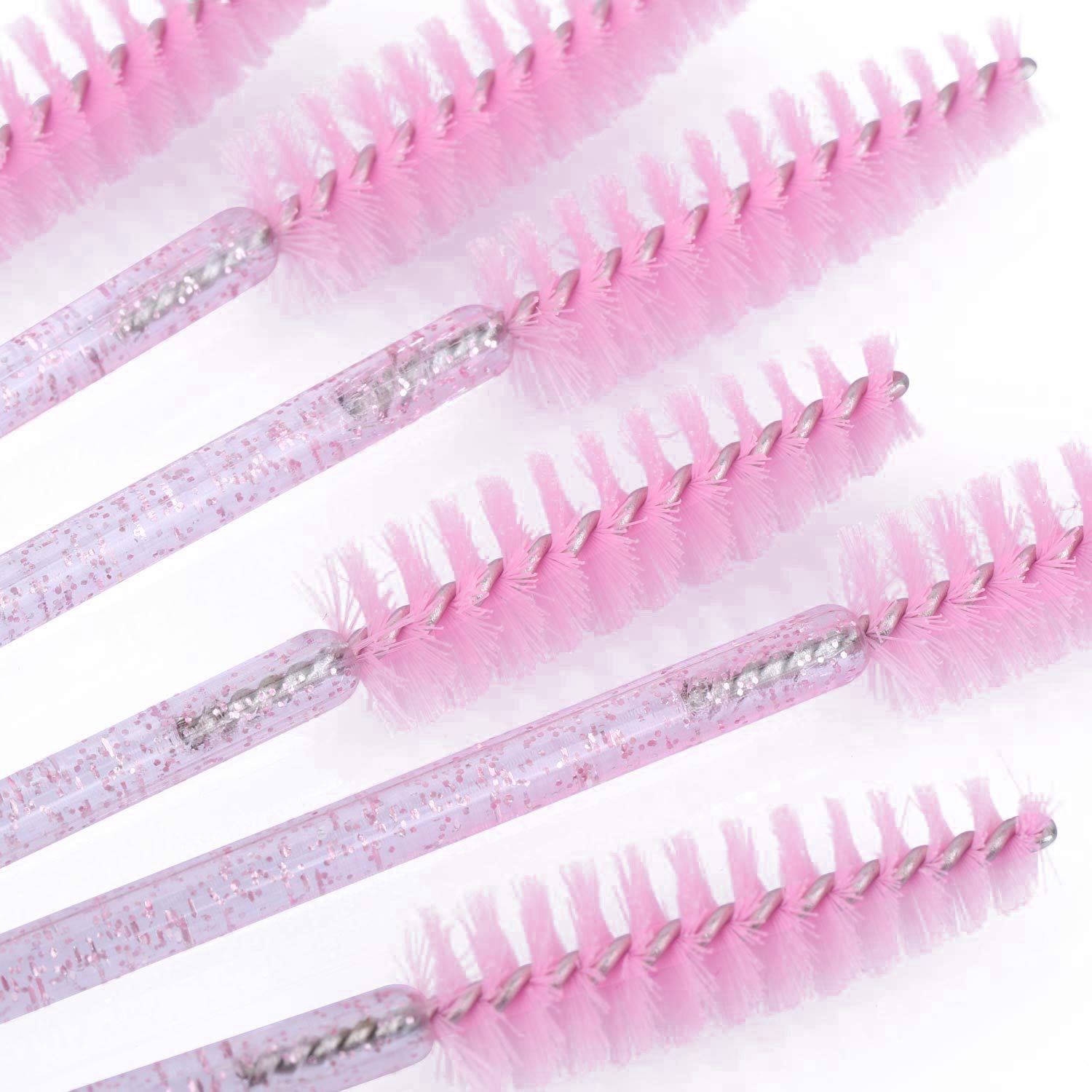 200 Mascara Wands Disposable Eyelash Brush Spoolies，Eye Lashes Eyebrow Extension Applicator Pink Black Tbestmax