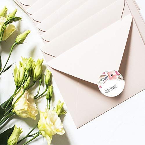 Berst 1inch Thank You Stickers/Adhensive Kraft Paper/Envelope,Packages,Gift,Letter,Bottle,Present for Sealing or Decoration/Father's Day/Mother's Day(500pcs/Roll) (Thank You-6)