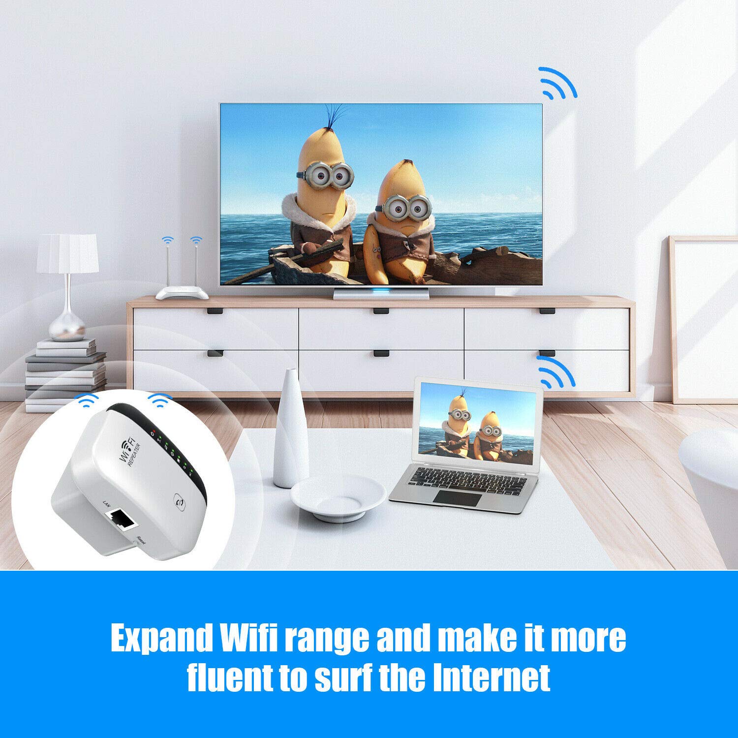 2023 Newest WiFi Extender, WiFi Booster, WiFi Repeater,Covers Up to 2640 Sq.ft and 40 Devices, Internet Booster - with Ethernet Port, Quick Setup, Home Wireless Signal Booster