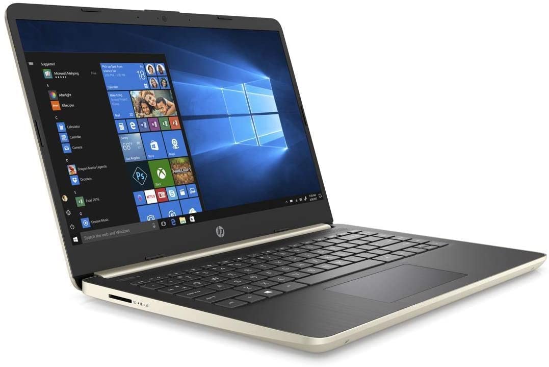 2020 HP 14" HD (1366 x 768) Thin and Light Laptop PC, Intel Celeron N4020 Dual-Core Processor, 4GB DDR4 RAM, 64GB eMMC, HDMI, WiFi, Bluetooth, Webcam, Windows 10 S, 1 Year Microsoft 365, Pale Gold