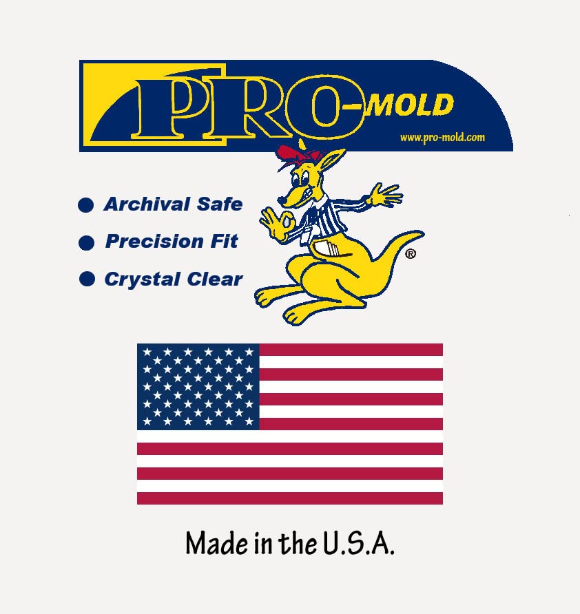 10-Count Pro-Mold 35pt. Magnetic One-Touch Card Holders Holds Sleeved Card USA Made with Cleaning Cloth, Gold