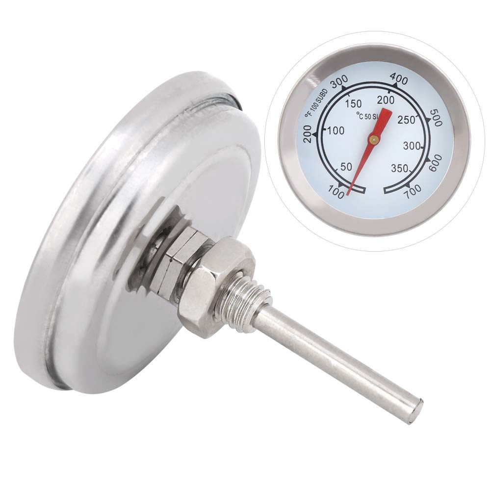 100~700 BBQ Thermometer Temperature Gauge Stainless Steel Double Scale Grill Thermometer Temp Gauge Outdoor Barbecue Smoker Grill