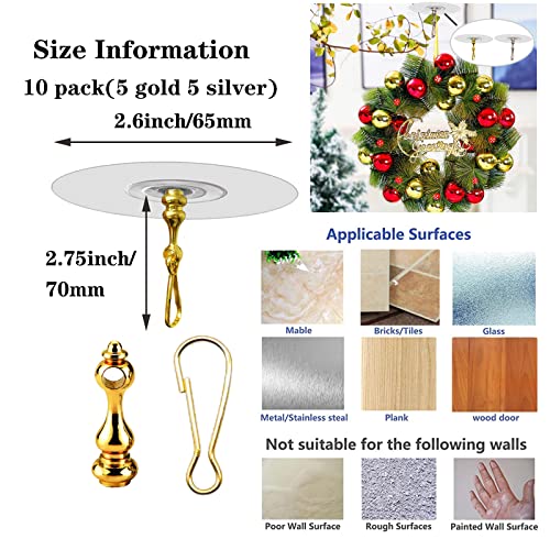 10PC Adhesive Ceiling Hooks for Hanging Nail-Free Sticky Hooks Drop Ceiling Hooks Small Ceiling Suspension Adhesive Wall Hook Sticky Hanger Utility Ceiling Hooks Ceiling Decoration Hook Hanging
