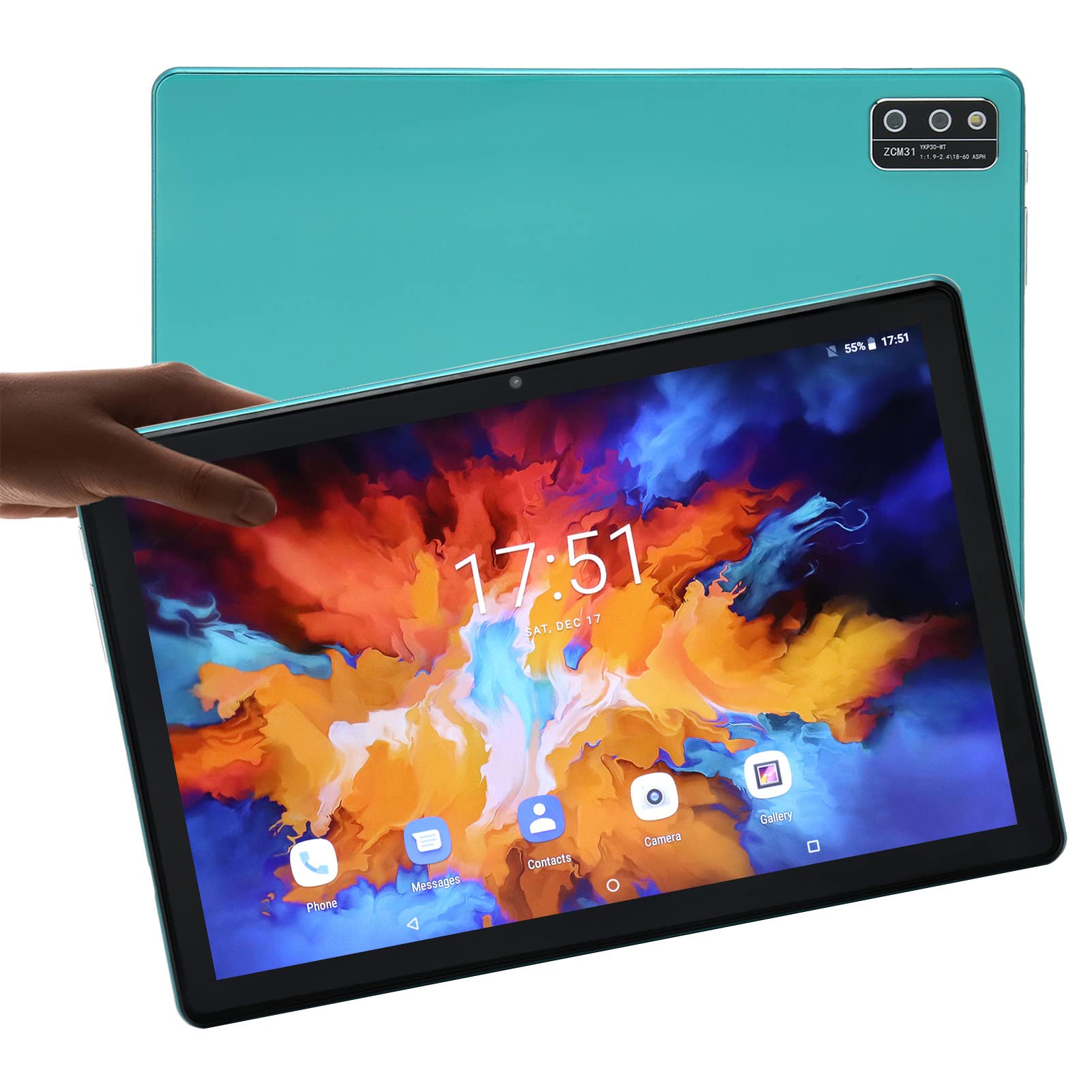 10.1in Smart Tablet, 5GWiFi 8GB 128GB Octa Core Tablet, Portable 8800mAh IPS Touch Screen HD Tablet for Home, School, Office 100‑240V Green