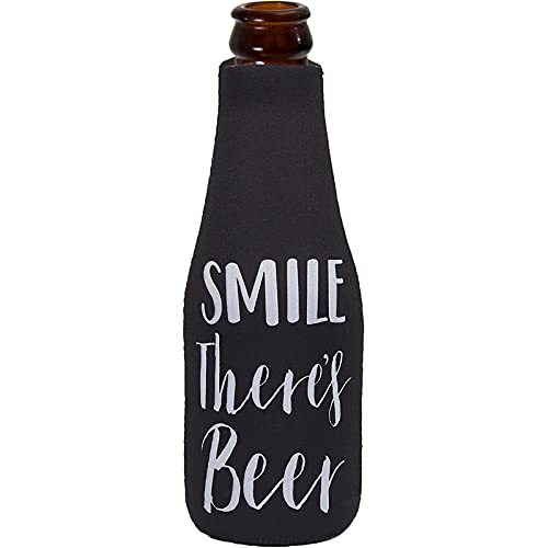 12 oz Black Neoprene Bottle Sleeves with Zipper for Beer, Soda, Beverages (12 Pack)