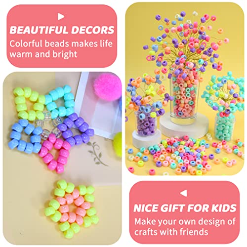 1000 Macaron Candy Pony Beads, Beads for Crafts, Hair Beads, Beading Supplies, Beads for Jewelry Making