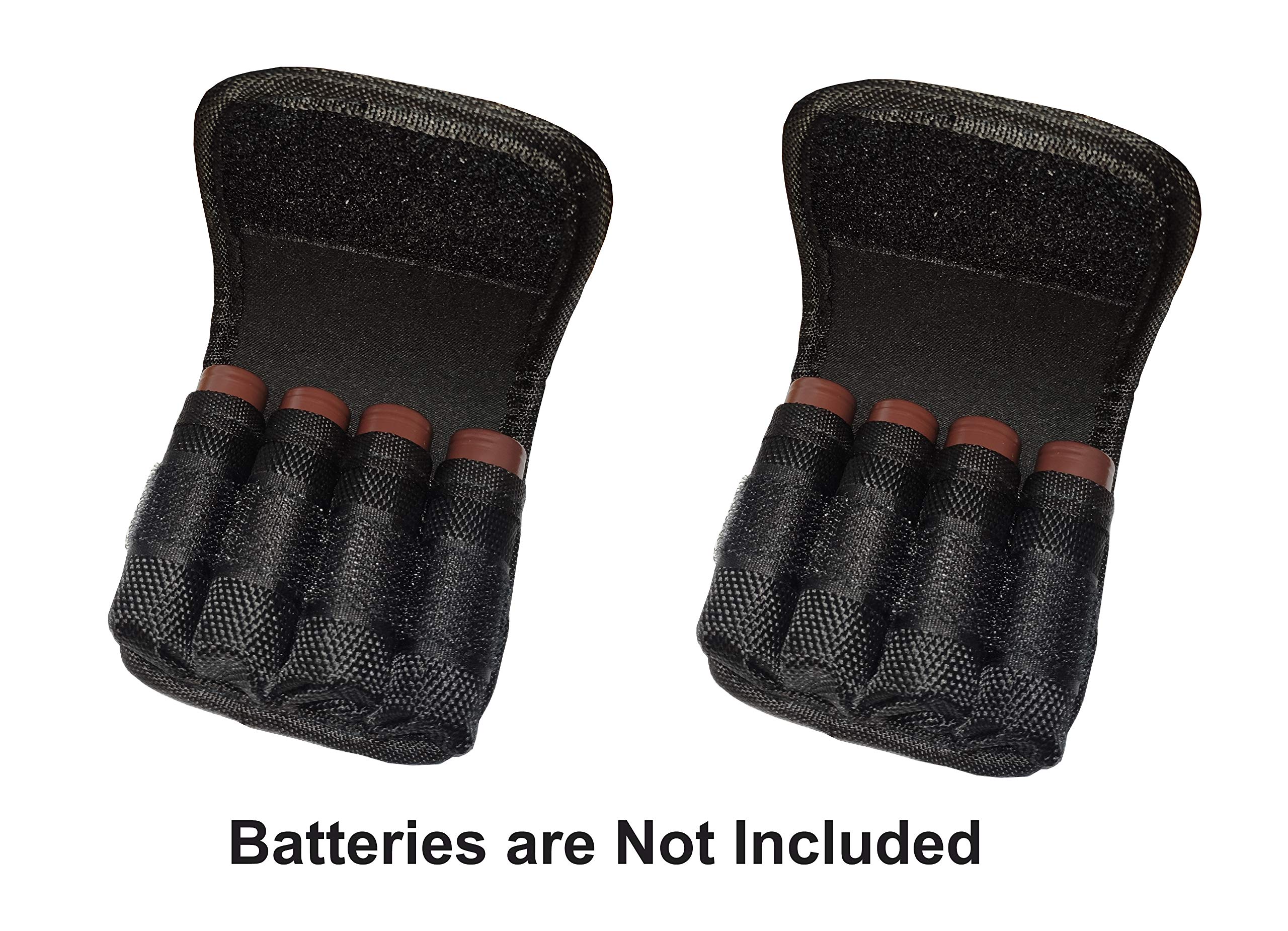 2 Pcs of Aplus Nylon Carrying Case Pouch Holder Bag Storage Organizer for 4 x 18650 Battery with Belt Holster (Batteries NOT Included)