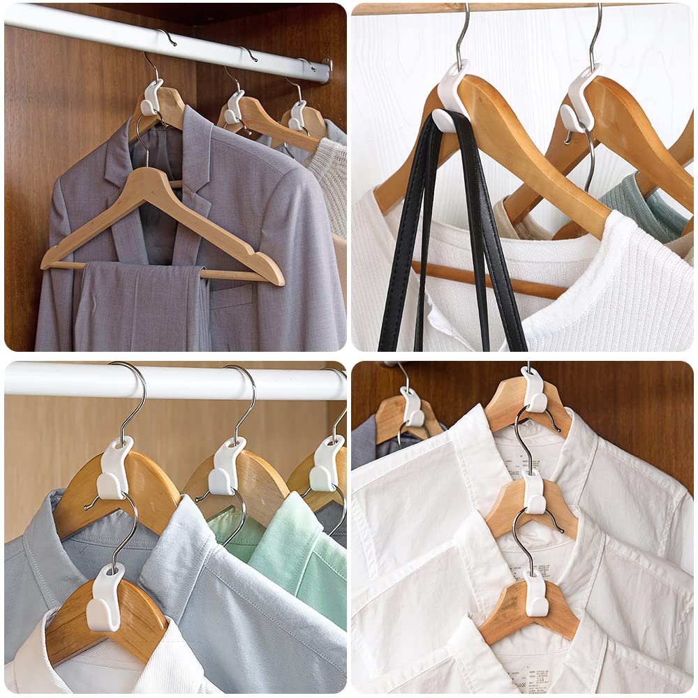 100Pcs Clothes Hanger Connector Hooks,Super Space Saving for Closet Heavy Duty Cascading Hanger Extender Hooks Plastic Closet Hanger Organizer 4 Color