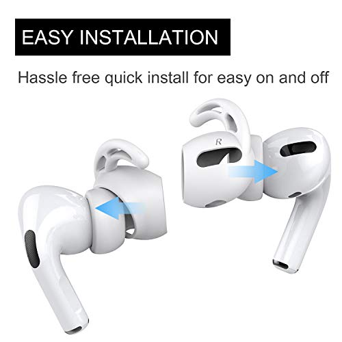 AirPods Pro Silicone EarHooks Case, IFCASE Anti-Slip Ear Hooks Cover Accessories Compatible with AirPods Pro (White)