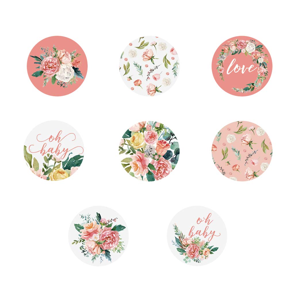 2000pcs Floral Stickers Stickers 1'' 25mm Adhesive Labels Decorative Envelope Seal Stickers for Gifts, Wedding,Birthday, Party,Packaging for Small Business