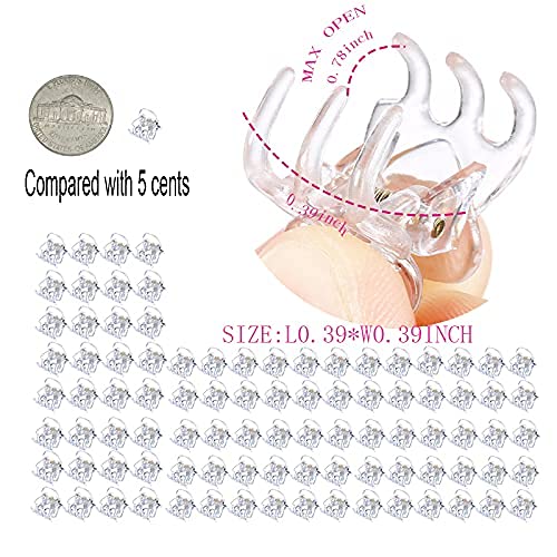 1cm black/brown/Transparent Mini Hair Claw Clips Plastic Claws Pins Clamps Small Jaw for Girls and Women(black+brown each 50 pieces)…