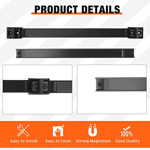 12 Pack 14 Inch Magnetic Tool Holder Racks Magnetic Tool Holder Strip Metal Tool Organizer Bar with Mounting Screws Heavy Duty Magnetic Space Saving Tool Organizer Bar for Garage, Workshop, Kitchen