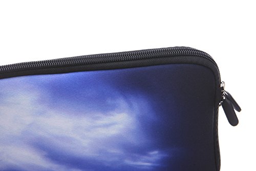13.3-Inch to 14-Inch Laptop Sleeve Case Neoprene Carrying Bag with Hidden Handles for MacBook/Notebook/Ultrabook/Chromebooks (Blue Horse)