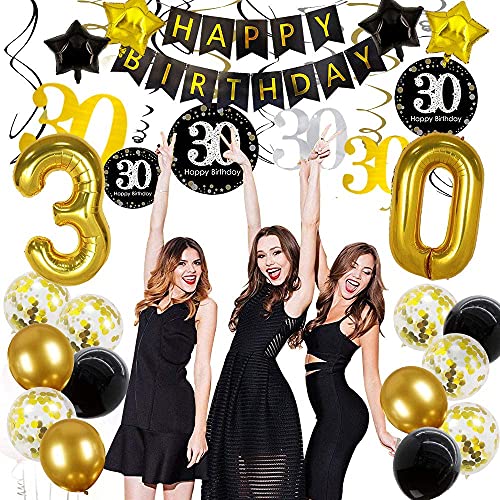 30th Birthday Decorations for Men Women 30th Birthday Party Decor 30 Years Old Birthday Decorations Balloons Over The Hill Party Supplies 30th
