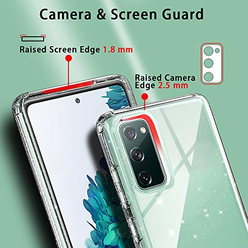 ANNSD Galaxy S20 Fe Case(5G),Glitter Clear Sparkly Bling Slim Flexible TPU Shock Absorption Rubber Full Body Protective Cover for Samsung Galaxy S20 Fe Case (6.5" Display) 2020(Bling)