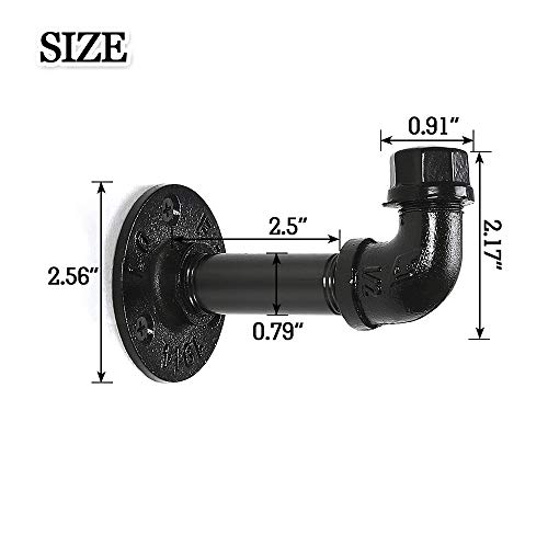 3 Pack Industrial Pipe Towel Hooks, Vintage Wall Mounted Heavy Duty Coat Robe Clothes Hanger for Bathroom Bedroom Farmhouse