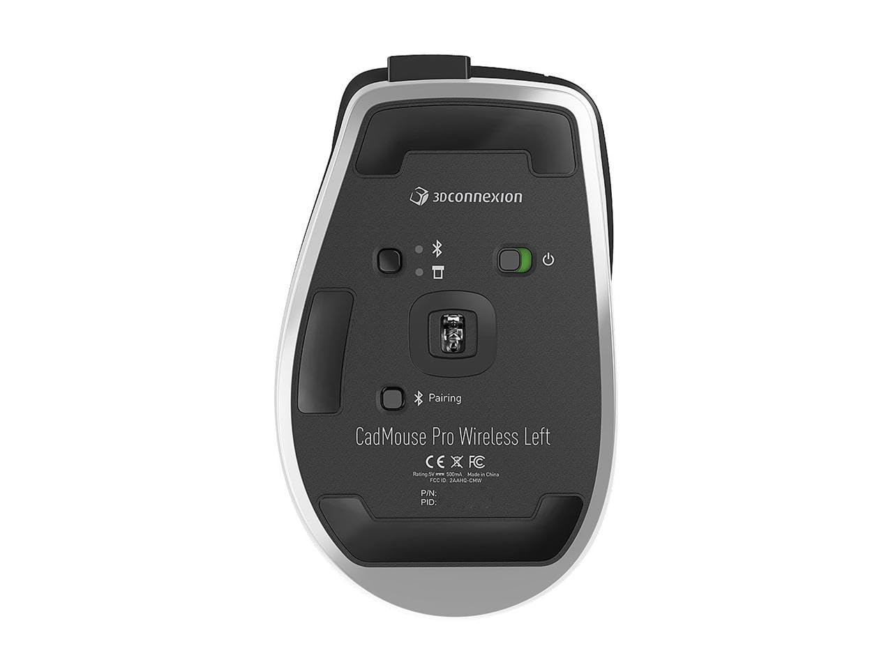 3Dconnexion CadMouse Pro Wireless - Mouse - ergonomic - left-handed - 7 buttons - wireless - Bluetooth, 2.4 GHz - USB wireless receiver