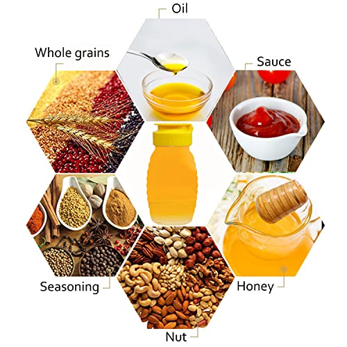 16 Pcs 3.7oz Clear Plastic Honey Jar,Squeeze Honey Bottle Container with Flip-Top Lid,Empty Honey Bottle for Storing and Dispensing