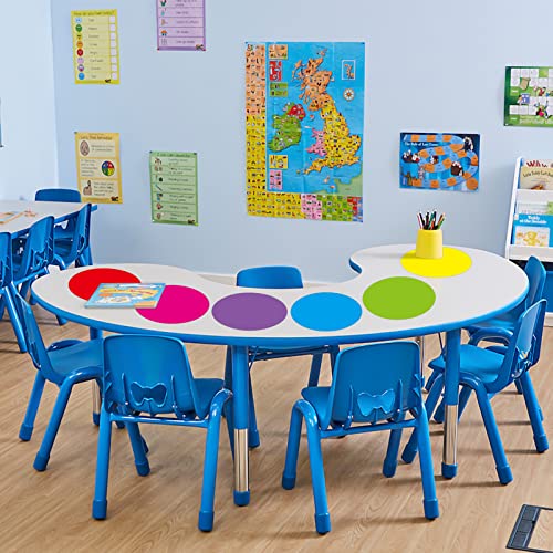 20 Pcs 10 Colors Removable Dry Erase Circles for Classroom Tables Desks Vinyl Stickers Spots Wall Decals for School Teachers - 11" Round