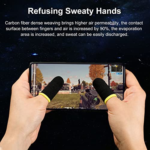 12 PCS Cell Phone Gaming Finger Sleeves by LEIGUNSING, Anti-Sweat Breathable Touchscreen Thumb Sleeves, Durable Fiber Gamer Thumb Protector, Smooth Operation, Finger Sleeve for Mobile Phone Games