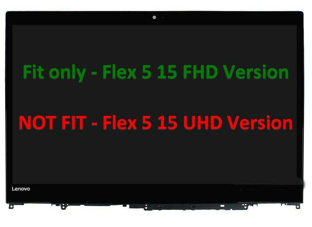 15.6" FHD (1920x1080) LCD Screen Display + Touch Digitizer + Bezel Frame Assembly FRU: 5D10N46974 for Lenovo Ideapad Flex 5-15 1570 80XB 81CA / Yoga 520-15 FHD