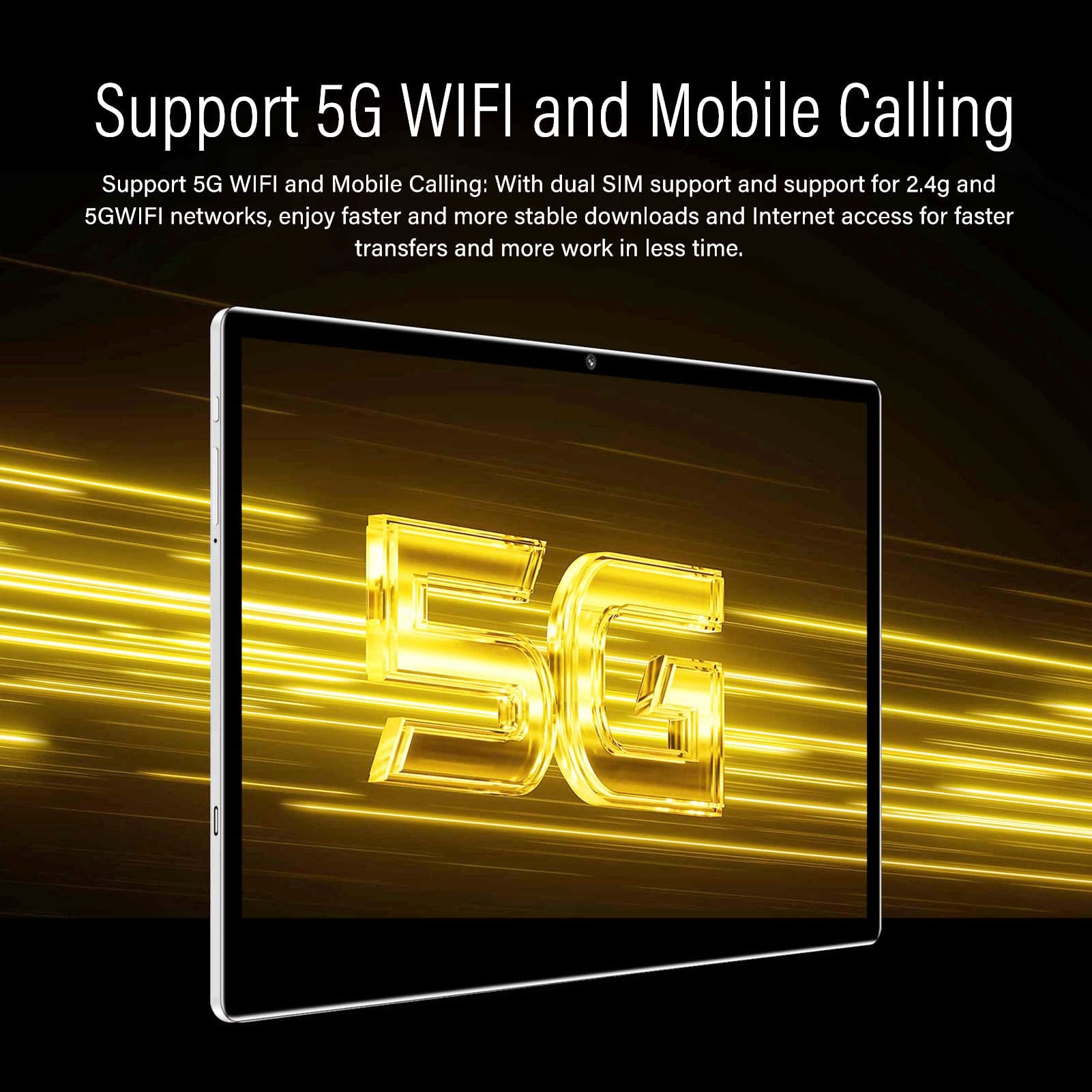 10.1in Tablet 11, 4G Smart Tablet, 8 Core CPU, 8+256GB Memory, 2.5D Curved IPS HD Touchscreen, 8MP+20MP Dual Camera, Dual Band WiFi, USB C Calling Tablet, Silver Gray