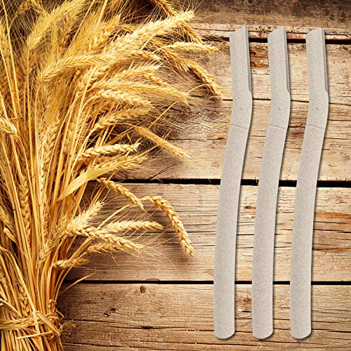 Biodegradable Zero Waste Eco Friendly Compostable 3 Pc Wheat Straw Face Dermaplaning Blade / Eyebrow Hair Trimmer / Shaver Disposable Facial Hair Removal / Face Razor