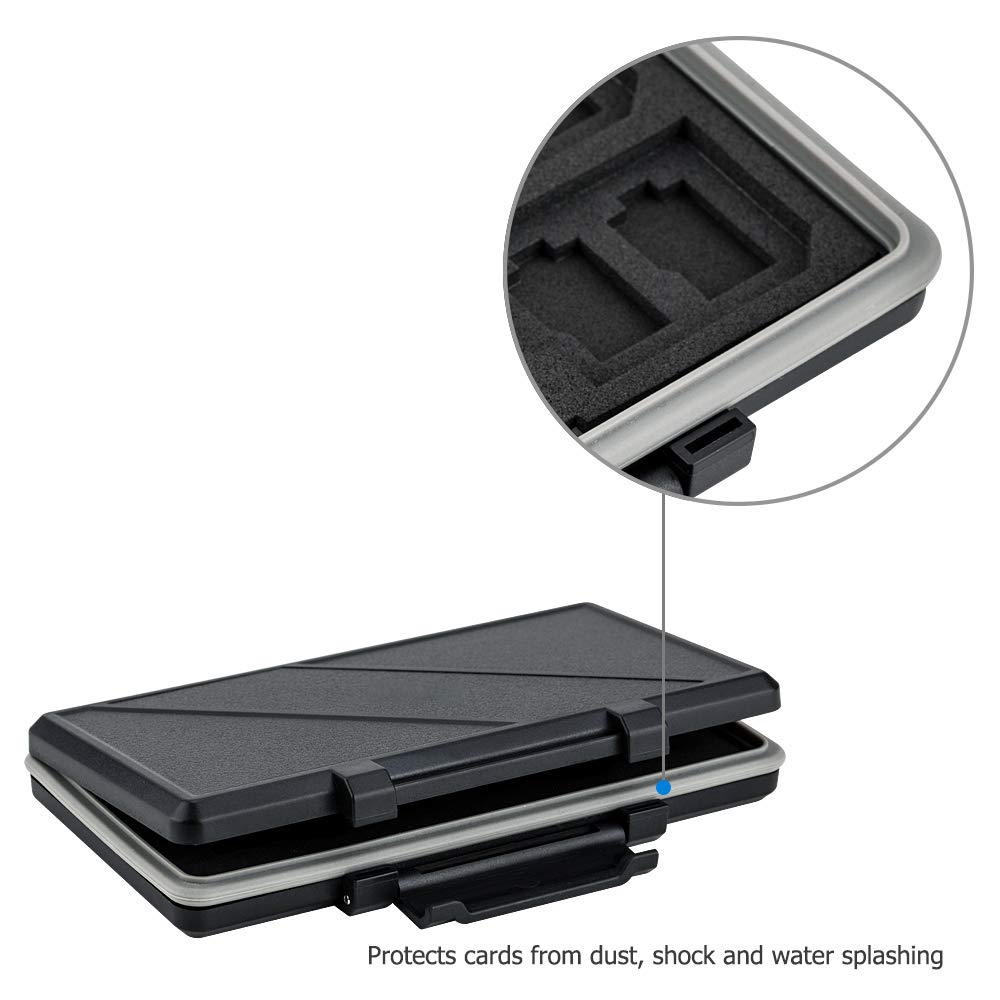 36 Slots Memory Card Case Holder Water-Resistant Keeper Wallet for 12 SD SDHC SDXC + 24 TF MSD MicroSD MicroSDHC MicroSDXC Memory Cards Storage Organizer