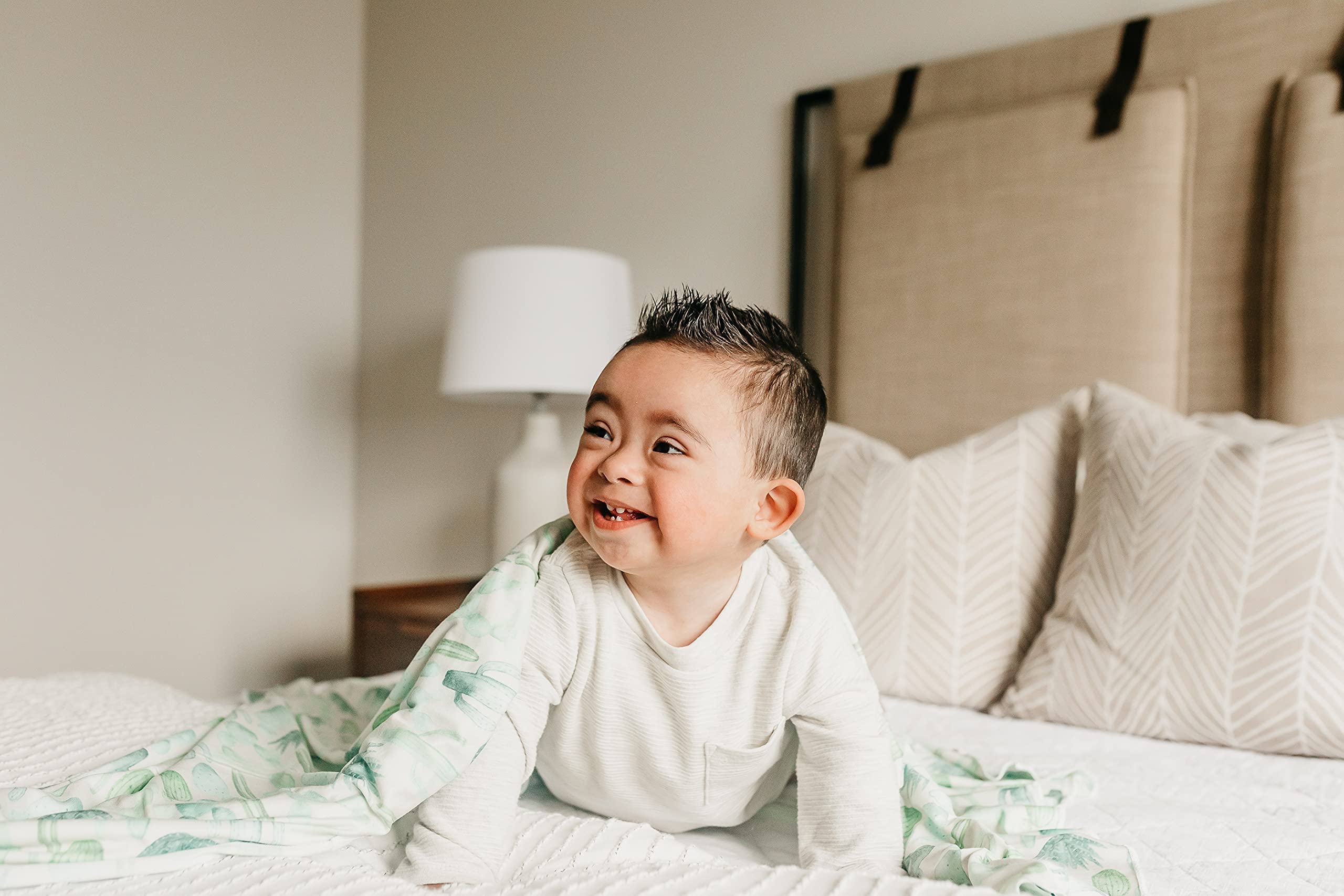 Large Premium Knit Baby Swaddle Receiving Blanket "Desert" by Copper Pearl