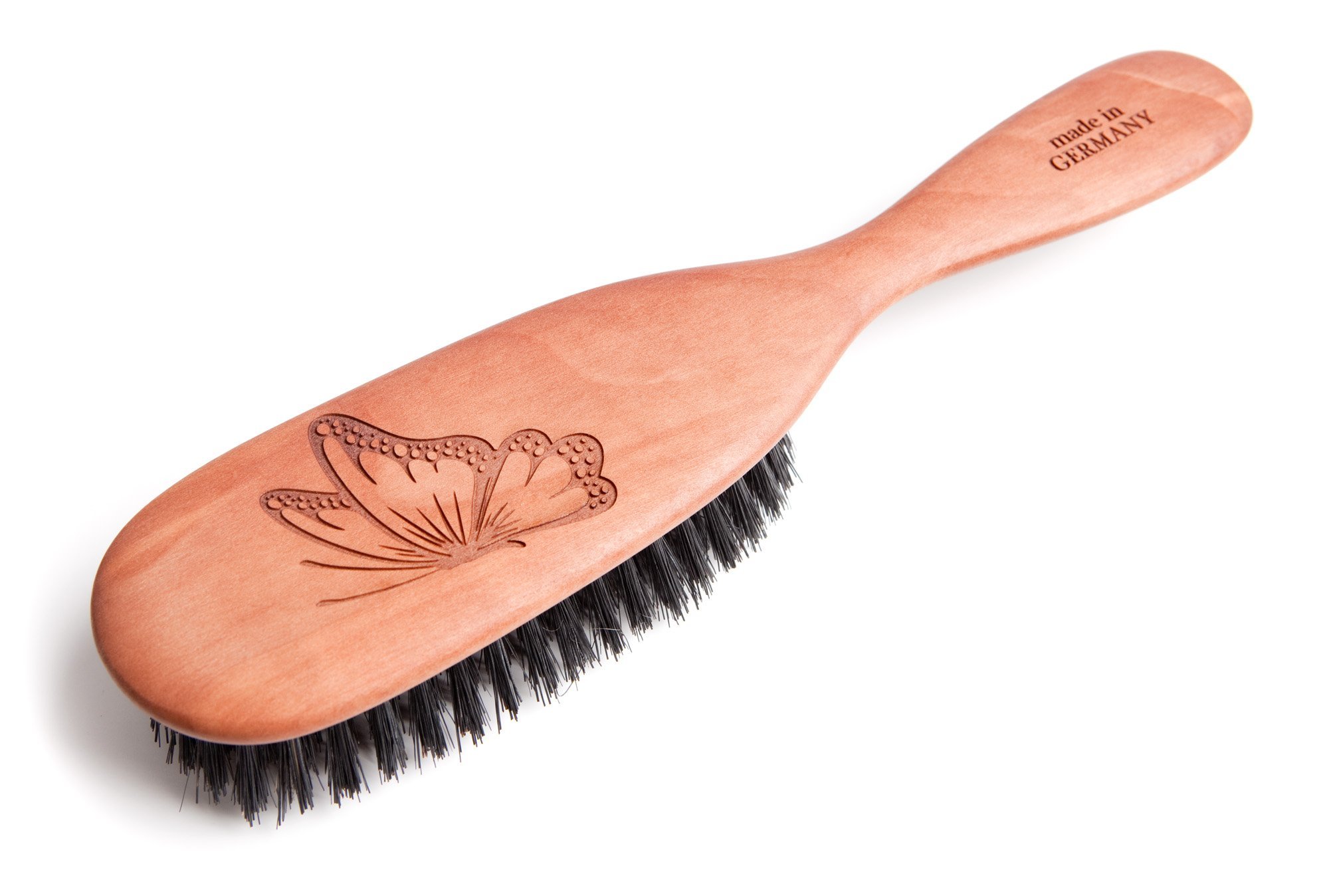 100% Natural Boar Bristle Hairbrush for Healthy Hair - Gentle Care, Made in Germany