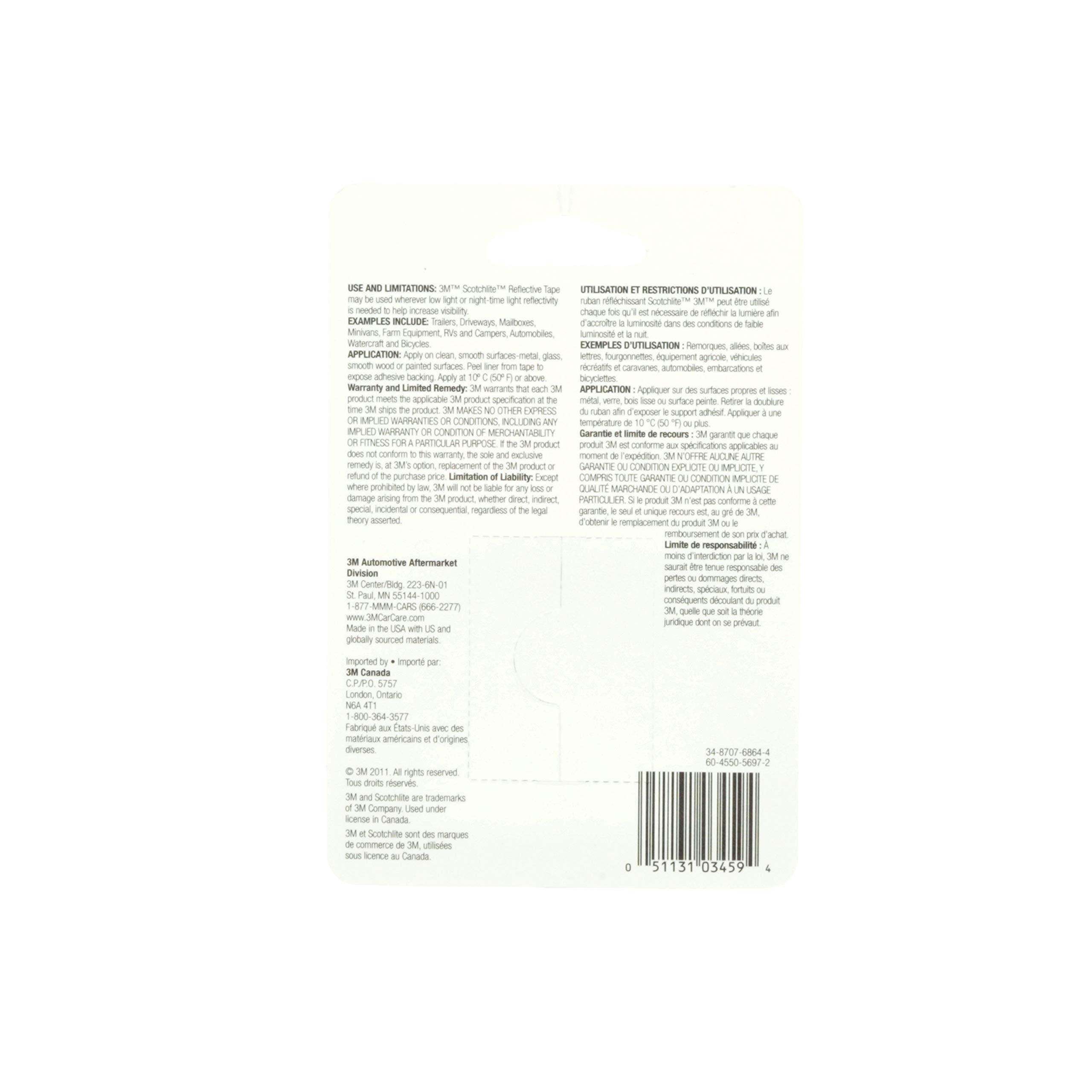 3M Scotchlite Red Reflective Tape, 03459, 2 in x 36 in, 1 Roll