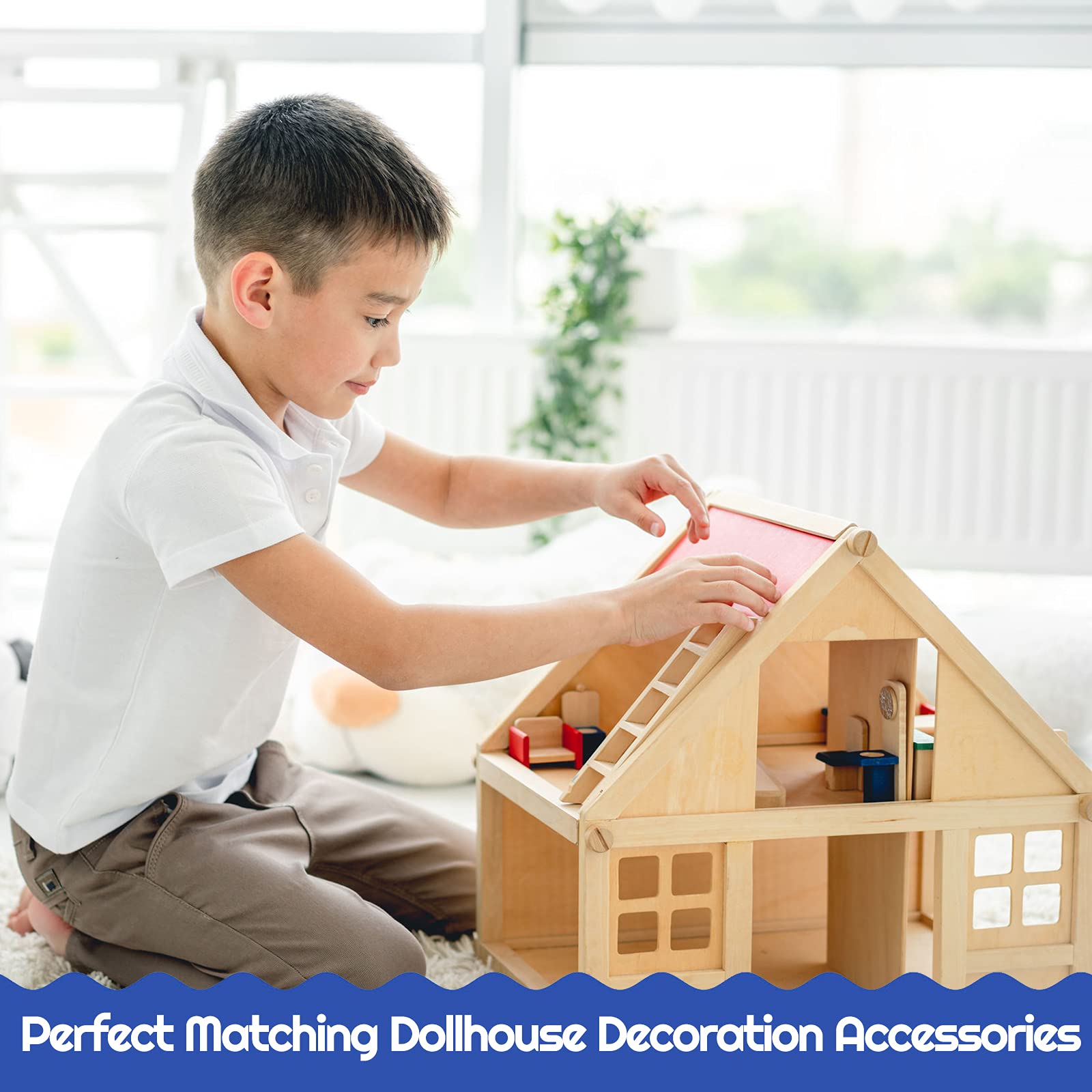 10 Pieces Mini Dollhouse Tool Set Mini Doll House Repair Multi Tool Include A Red Tin Box, 4 Outdoor Tools and 5 Repair Tools, Funny Mini Party Dollhouse Decoration Accessories